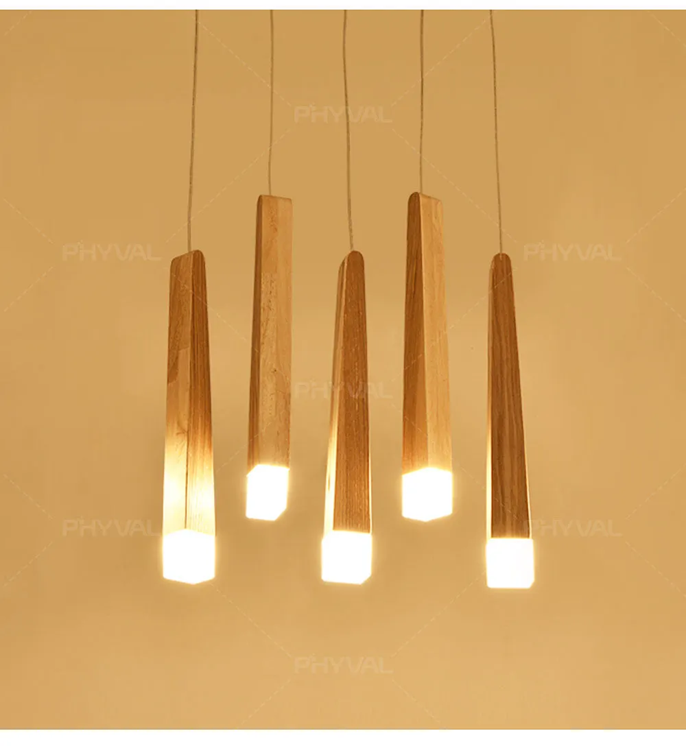 Led Pendant Lamp Matchstick Pendant Lamp Wooden Light Creative Pendant ...
