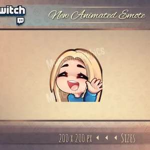 Animated chibi girl Hi emote / chibi girl Hi animated twitch emote ...