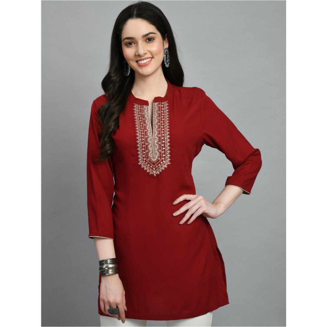 Red color Beautiful Designer tunic for women