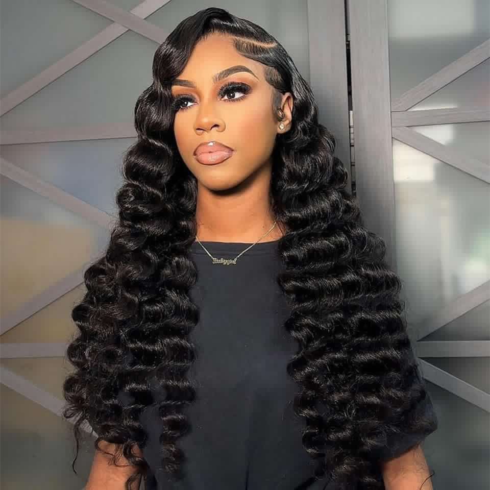 Gorgeous Lady Look! Up To 50 Inches 200% Perfect Loose Deep Wave ...