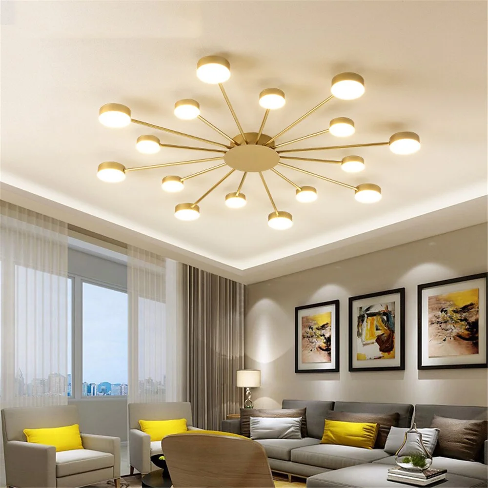 Europe Luxury LED Ceiling Lamp Gold Indoor Lighting Vintage Shop Study ...