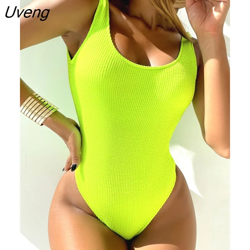 Uveng 2022 Sexy Women One Piece Swimsuit Swimwear Brazilian Swimming