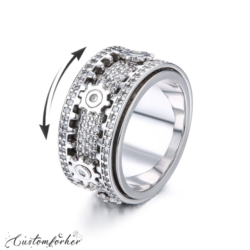 Rotating Gear Diamond Ring