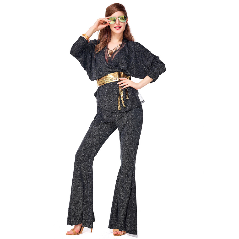 Hip-hop Singer Bell-bottom Pants 70s Retro Disco Fluorescent Gray Suit ...