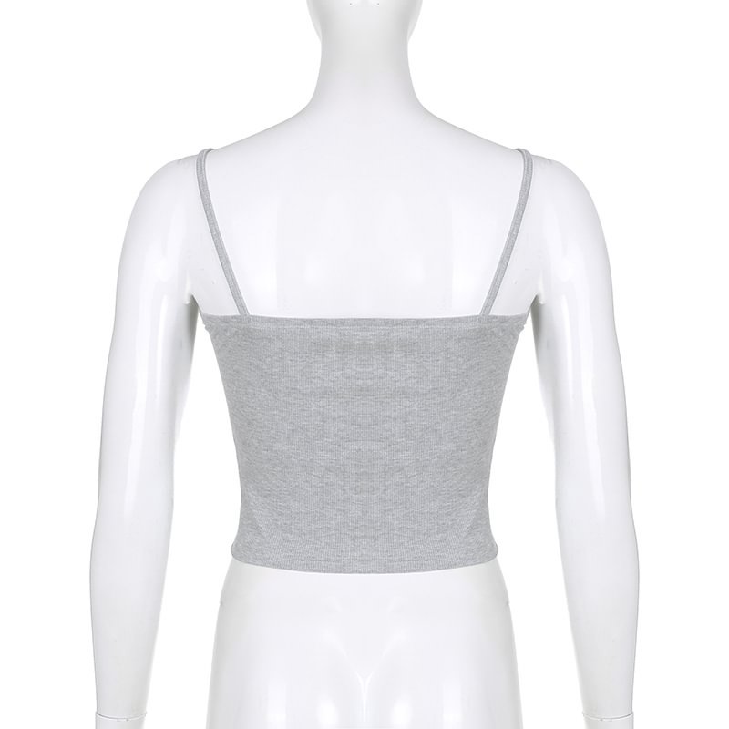 GREY LACE V NECK CAMISOLE