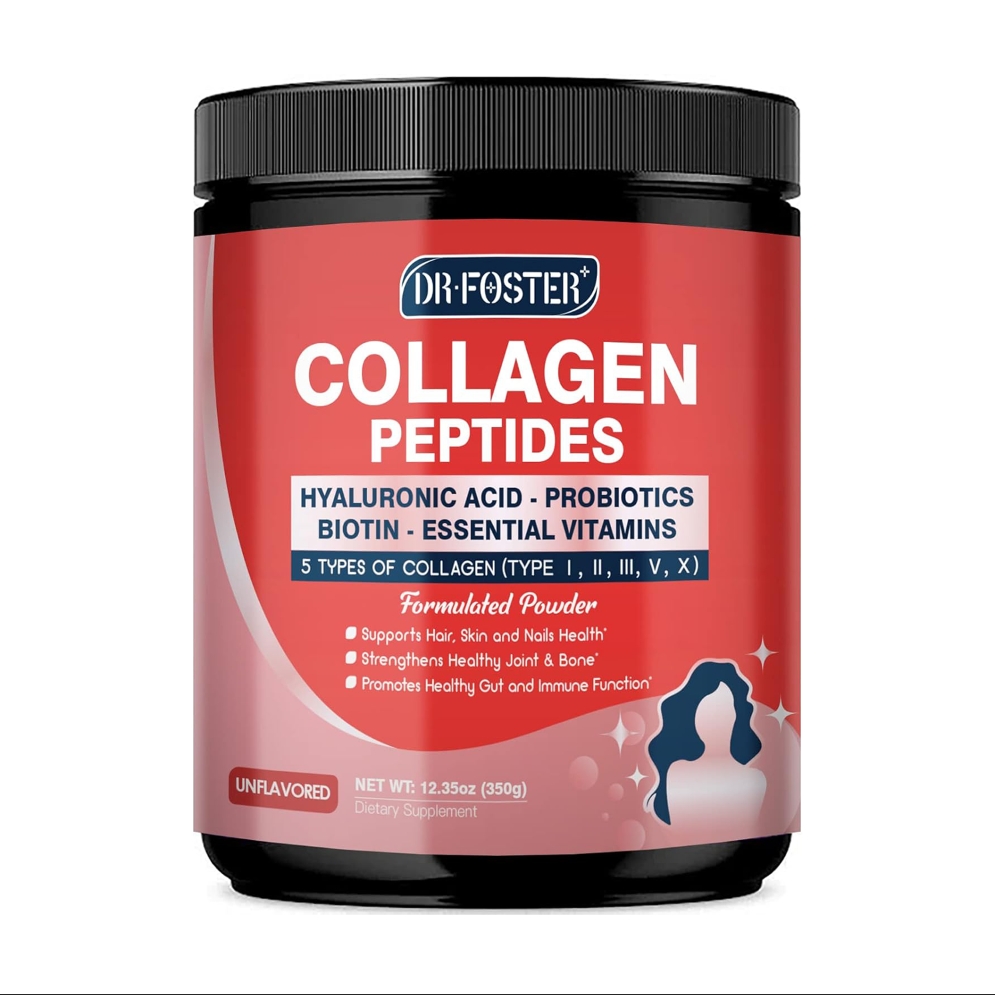 Multi-Hydrolyzed Collagen Peptides Powder with Hyaluronic Acid, Biotin ...