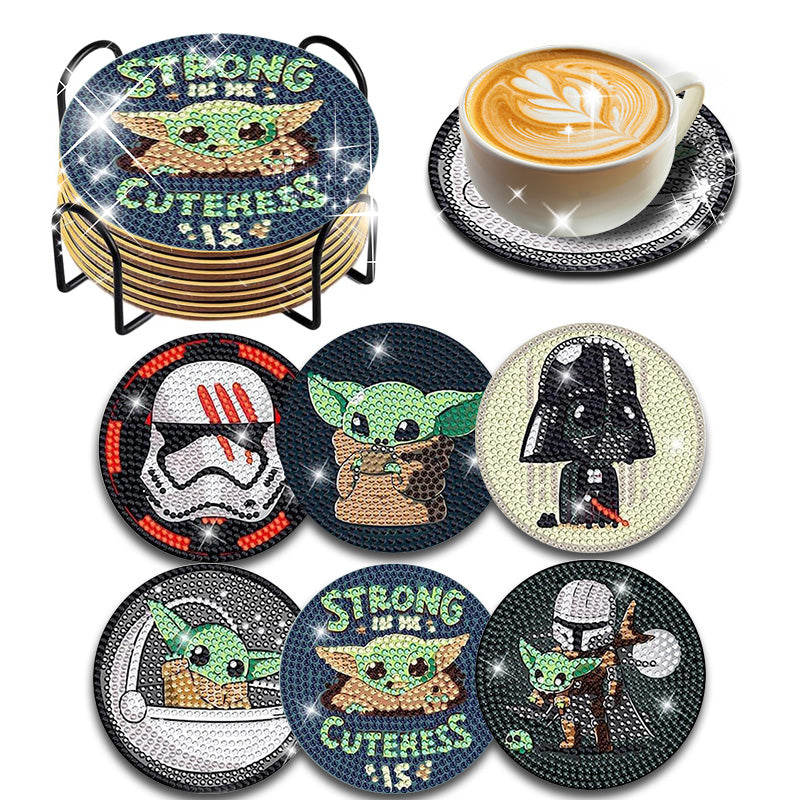 6 pcs set DIY Diamond Painting Coaster | Cartoon