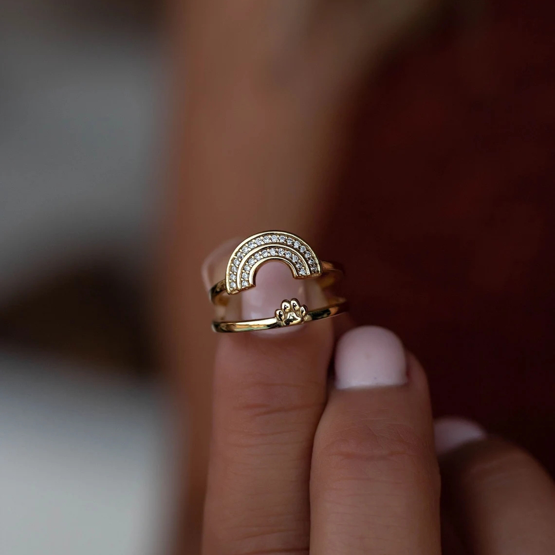 Rainbow Bridge Ring Pet Memorial Gift