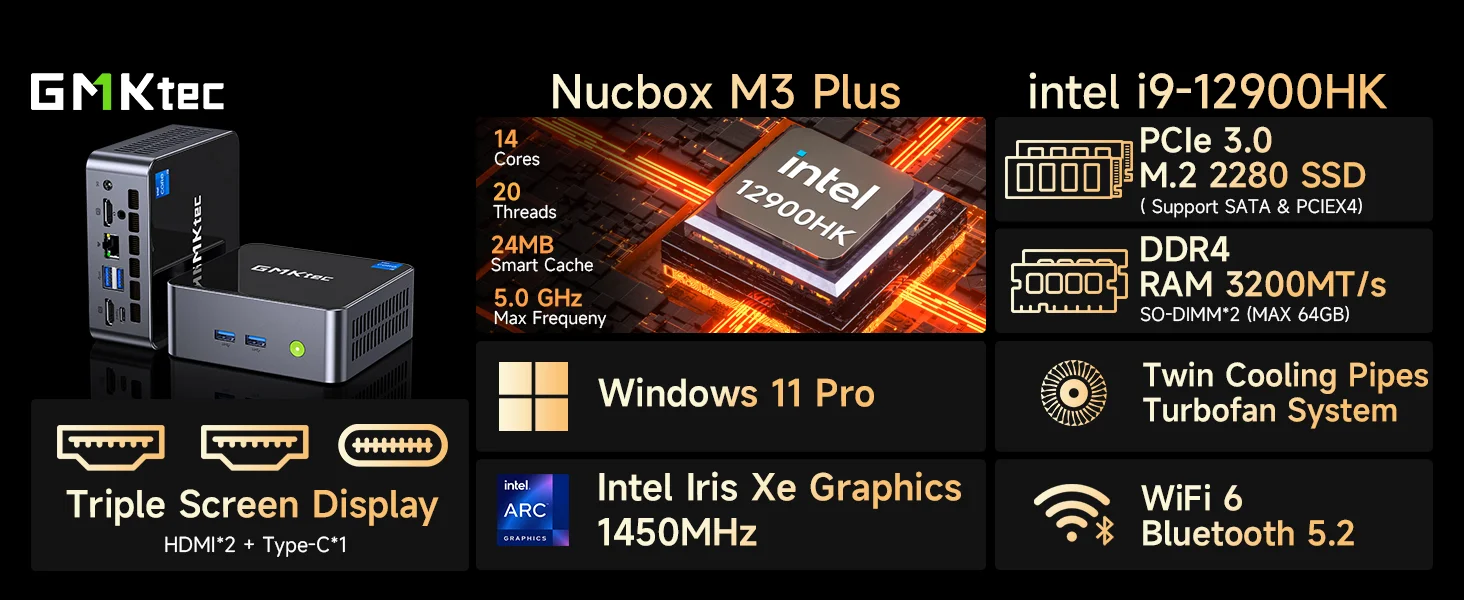 M3 PLUS Intel i9 12900HK İşlemci, 32GB DDR4 3200Mhz RAM, 1TB Fiyatı