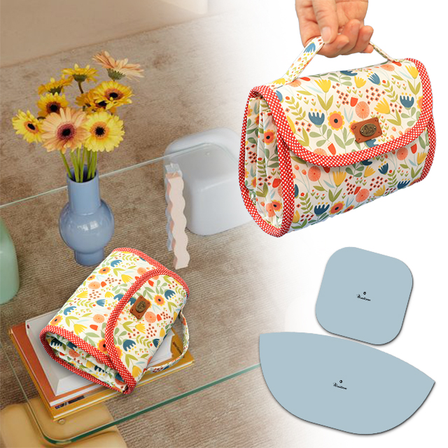 Triple Zipper Pouch Sewing Templates(2PCS)&Instruction