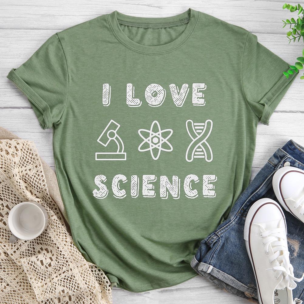 I Love Science Round Neck T-shirt