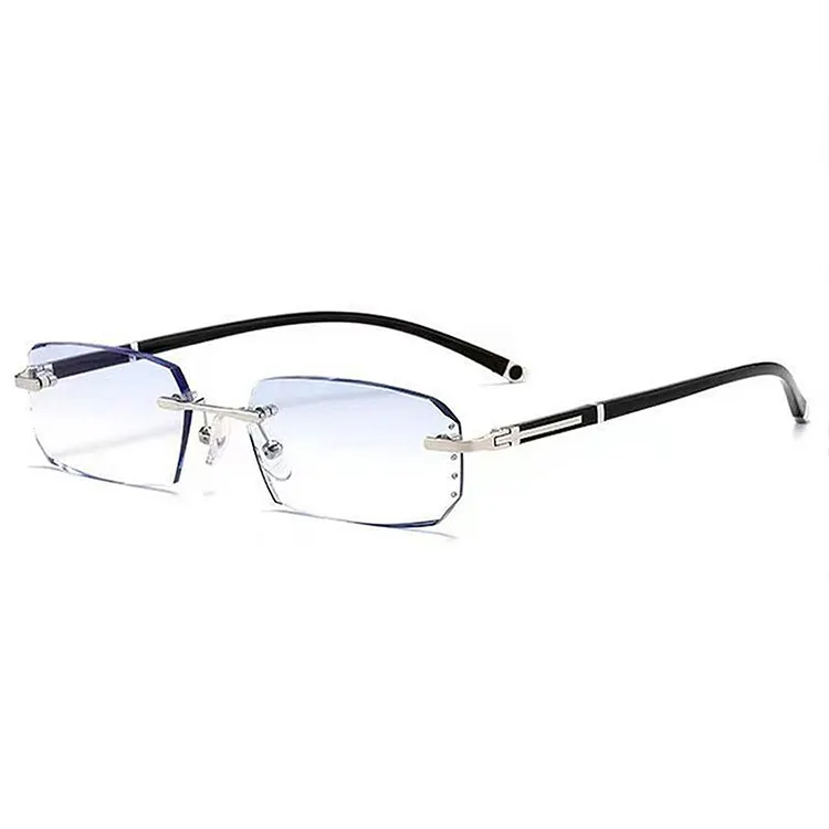 Frameless Anti Blue Light Reading Glasses Rectangular Presbyopic ...