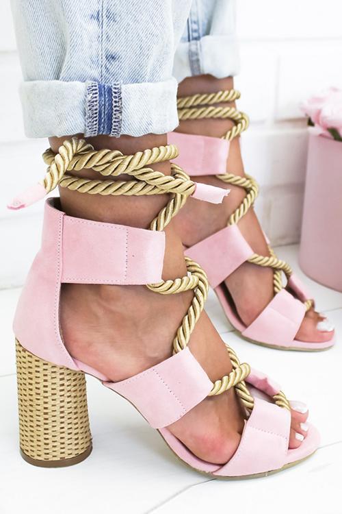 Hemp Rope Lace Up Platform Sandal