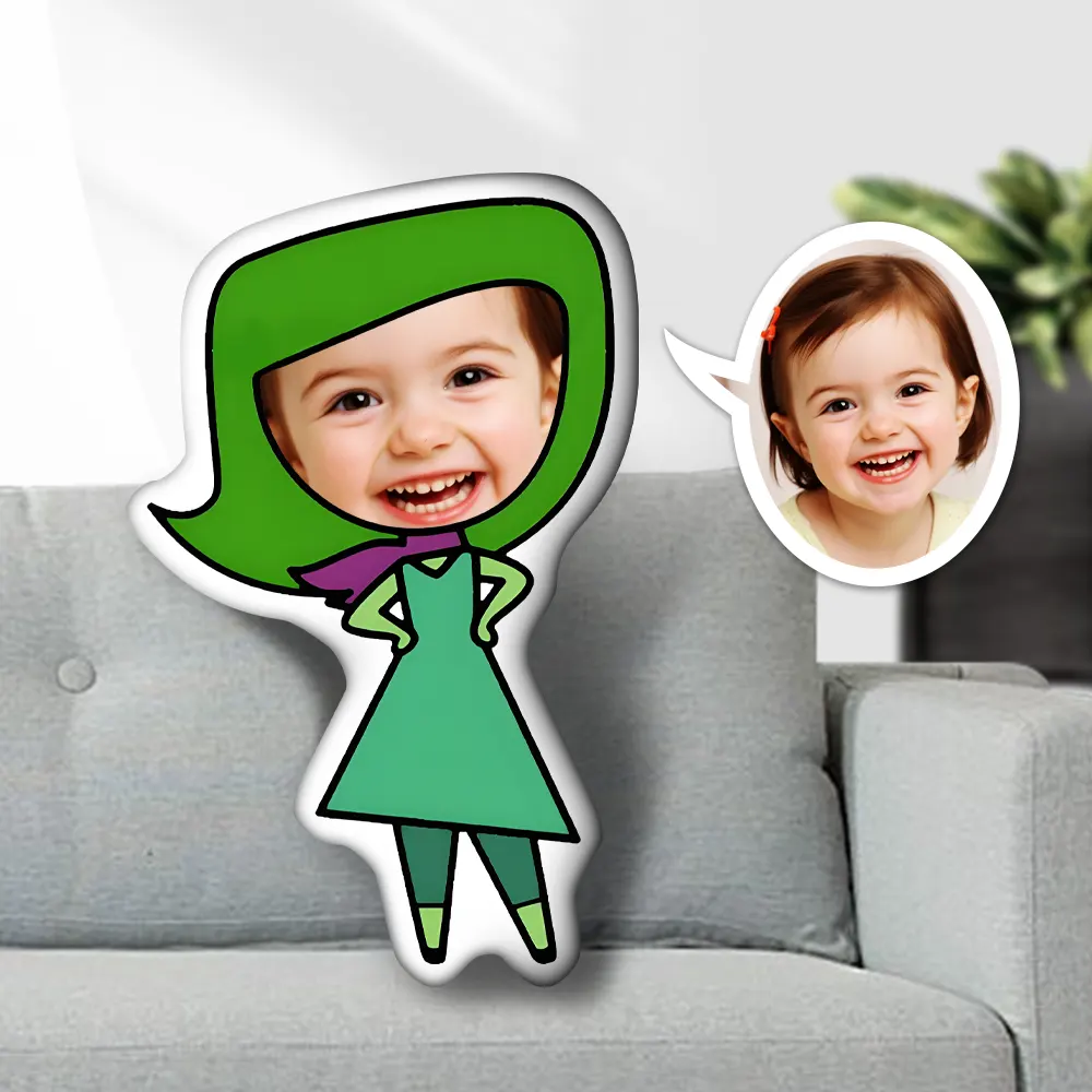 Custom Photo Face Pillow, Inside Out Disgust Face Pillow, Face Picture ...