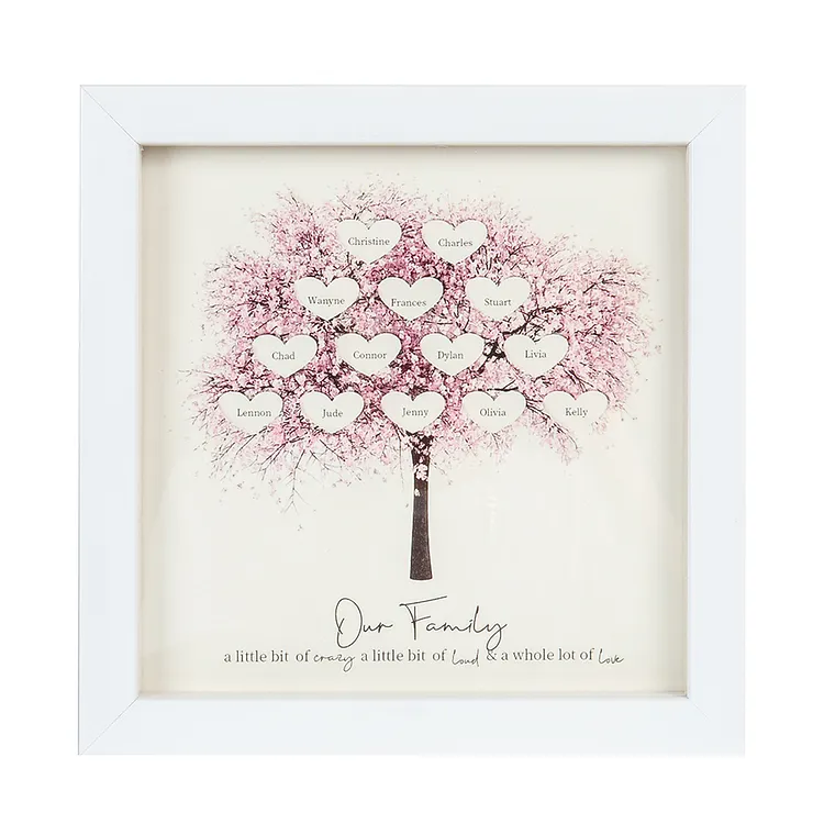 Personalised Family Tree Custom 7 Names LED Night Light Picture Frame