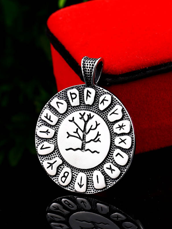 Men's Viking Runes Tree of Life Pendant Necklace SIIRIGO 15.99
