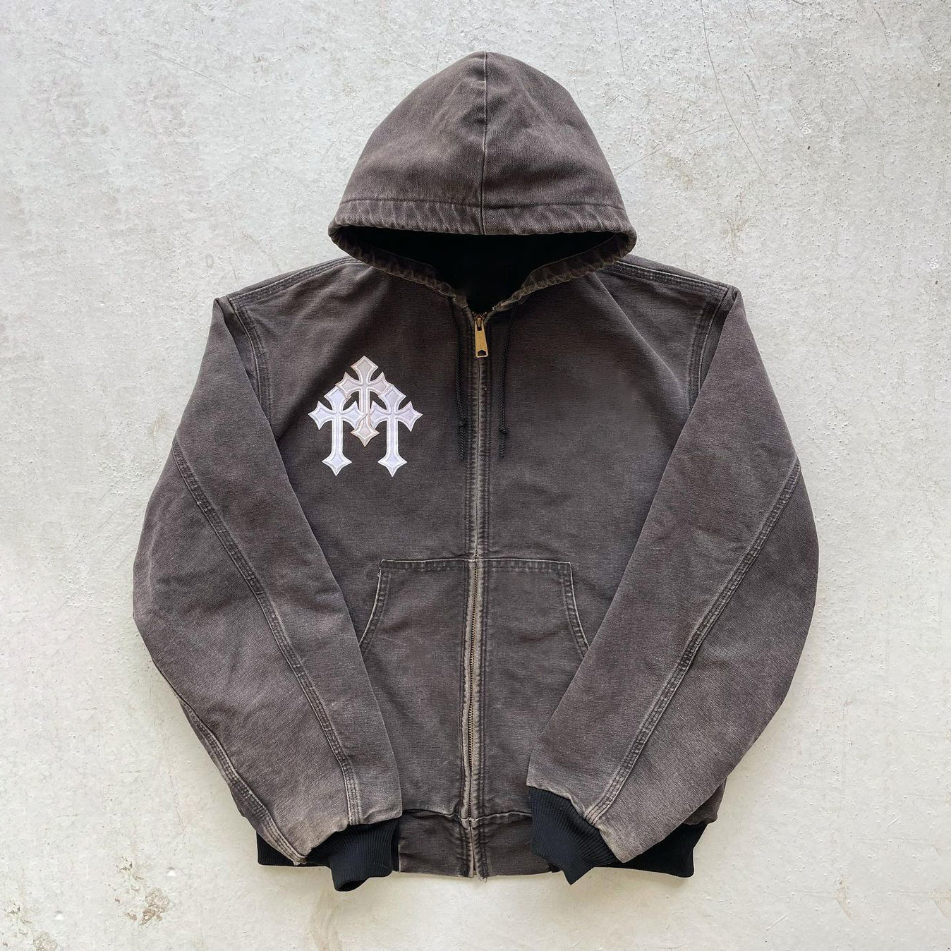 Retro Hip Hop Cross Zip Hoodie