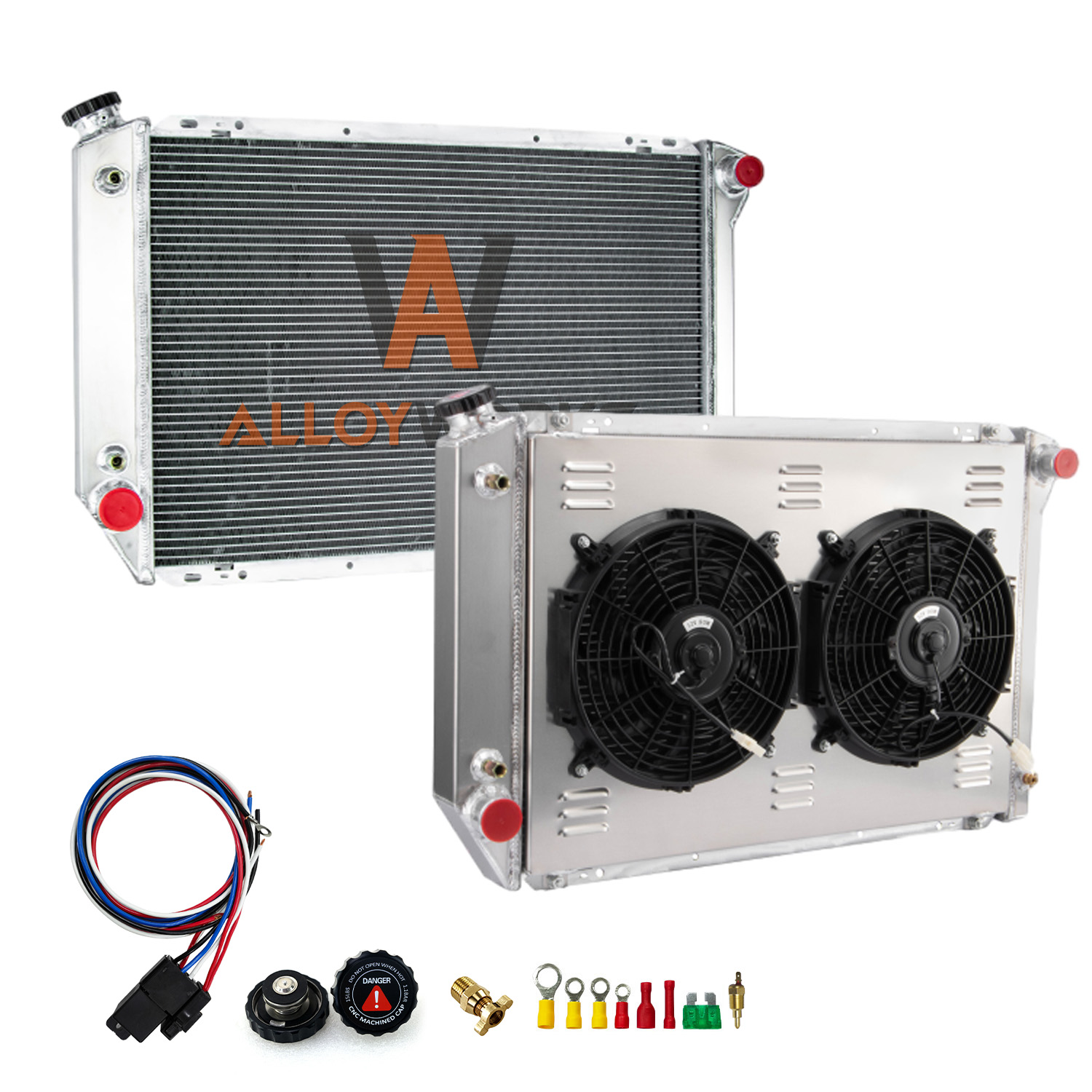 Alloyworks 3 Row Radiator with Shroud Fan For 1980-1984 Ford F150 F250 ...