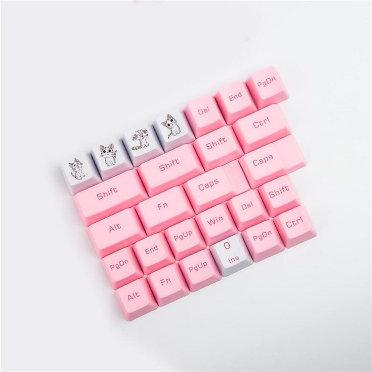 Pink Kitty Kat Keycap Set