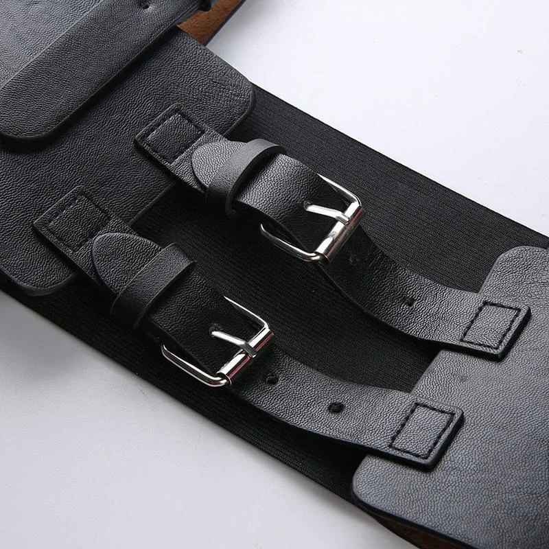 ADJUSTABLE WAIST LEATHER STRAP VEST