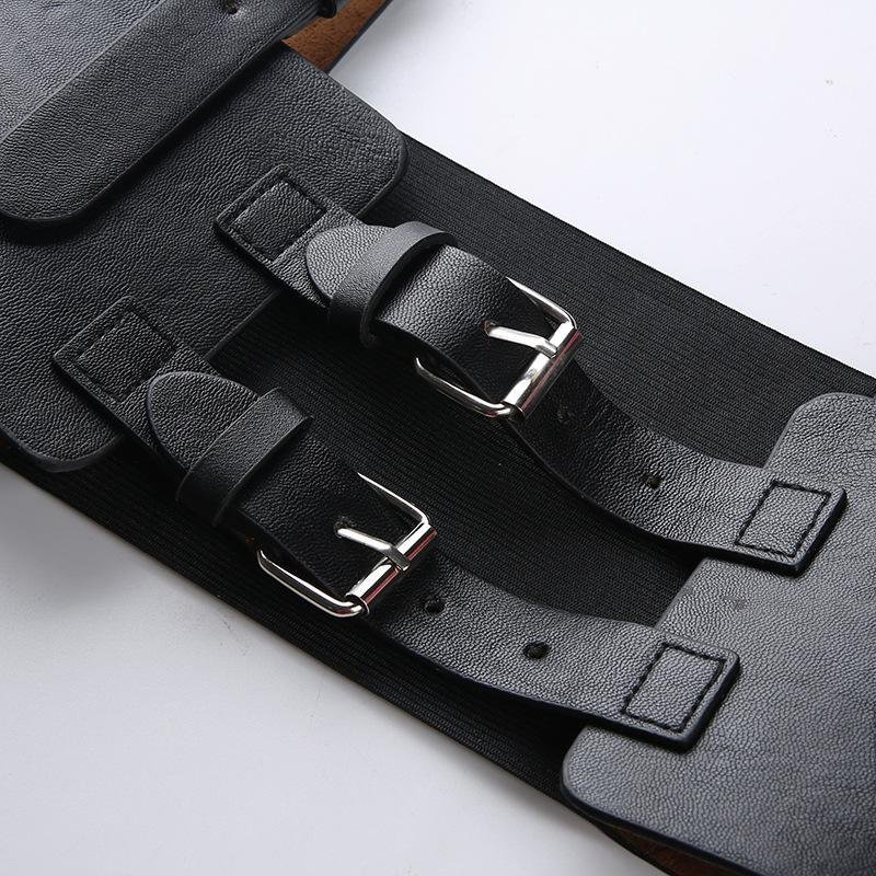 ADJUSTABLE WAIST LEATHER STRAP VEST
