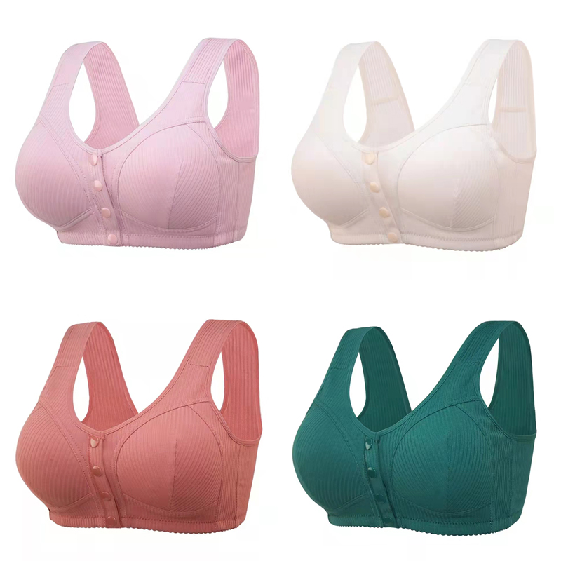 🔥Plus Size Front Buttons Threaded Bra