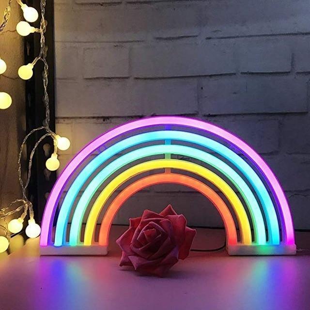 Vibrant Neon Rainbow Wall Decor