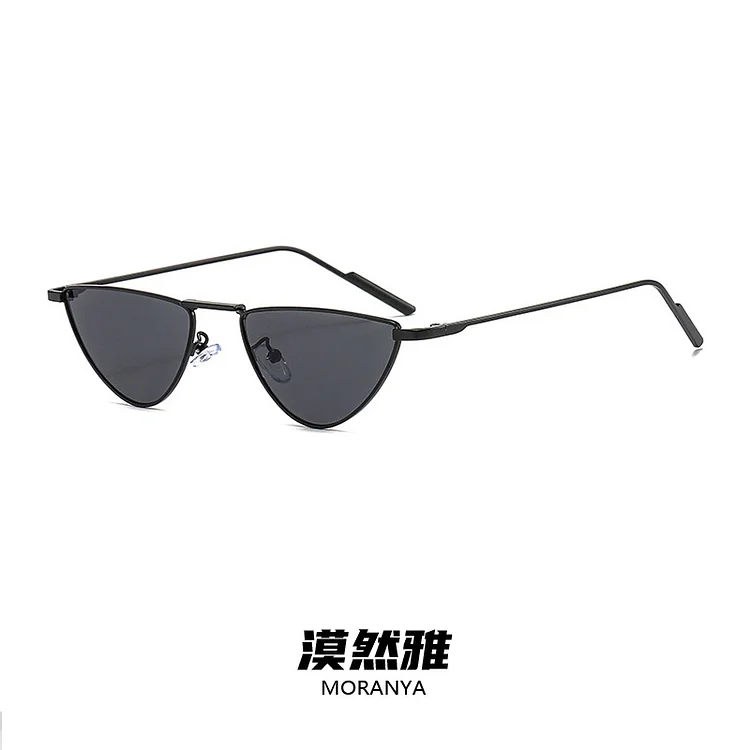 Cat Eye Sunglasses Luxury Brand Design Women Metal Triangle Sun glasses ...
