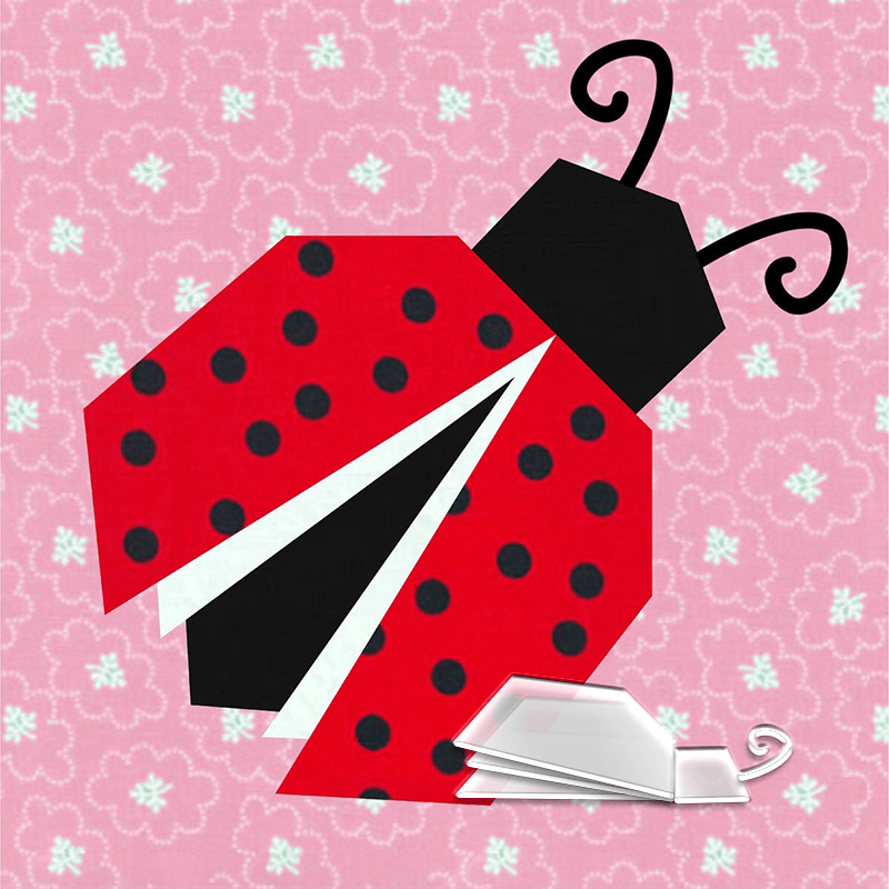 Ladybug Piecing Quilt Block Template Set - With Instructions