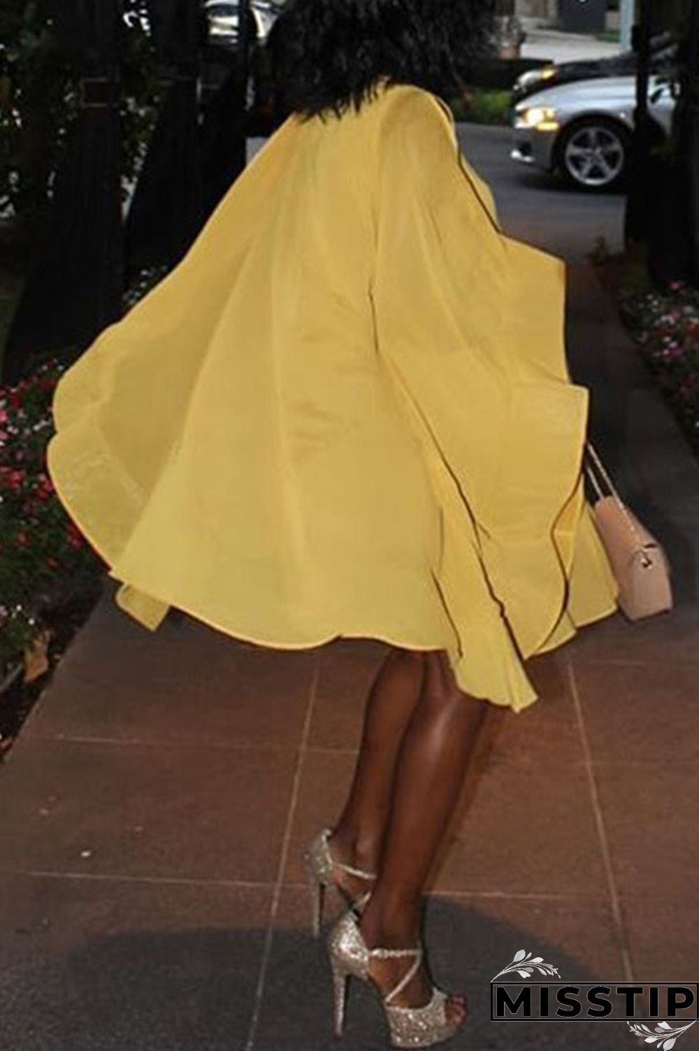 Wholesale Yellow African Batwing Sleeves Mini Dress Online