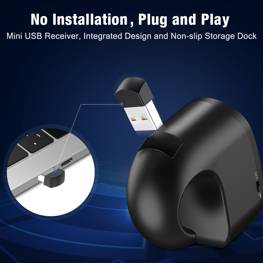 2.4GHz Wireless Presenter Rechargeable Finger Ring Presentation Remote ...