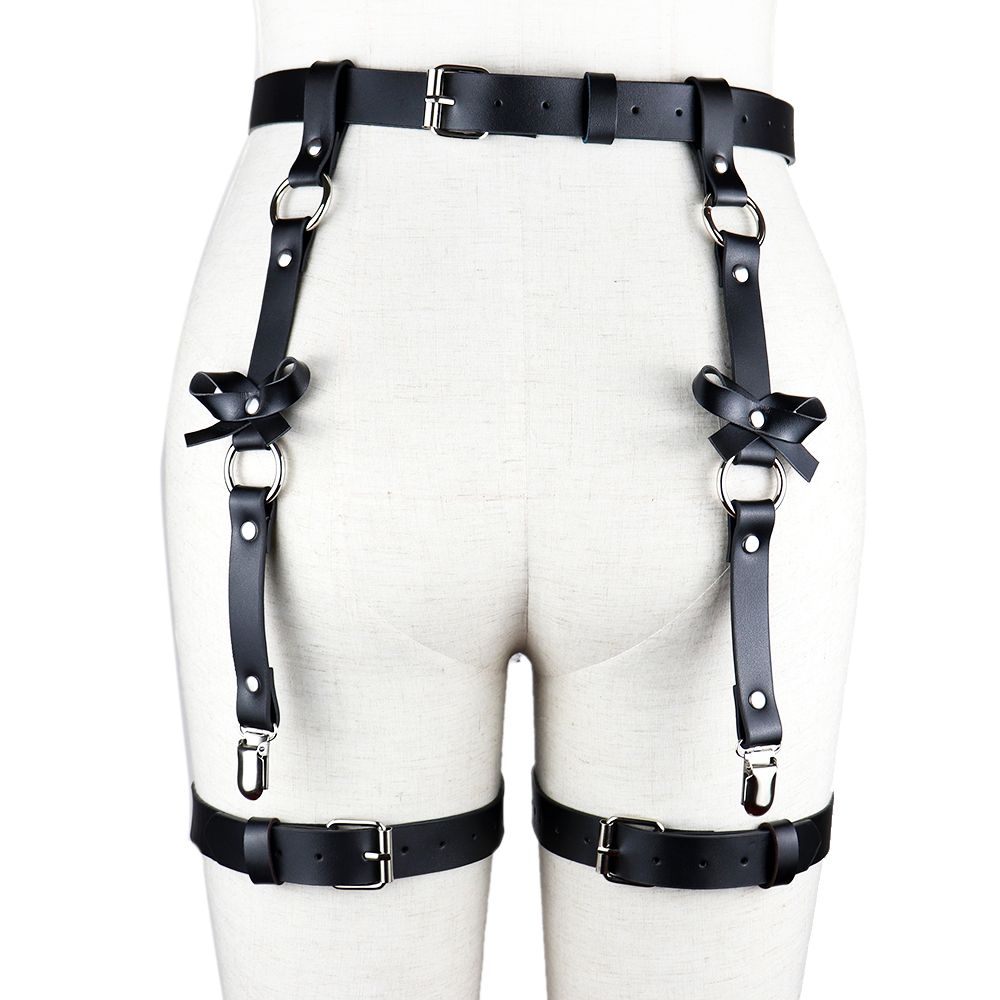 Woherb Women Punk Gothic Leather Garter Belt Sexy Body Waist Straps ...