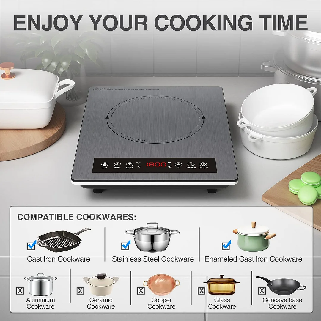 Portable Induction Cooktop, Countertop Burner, Induction Burner with ...