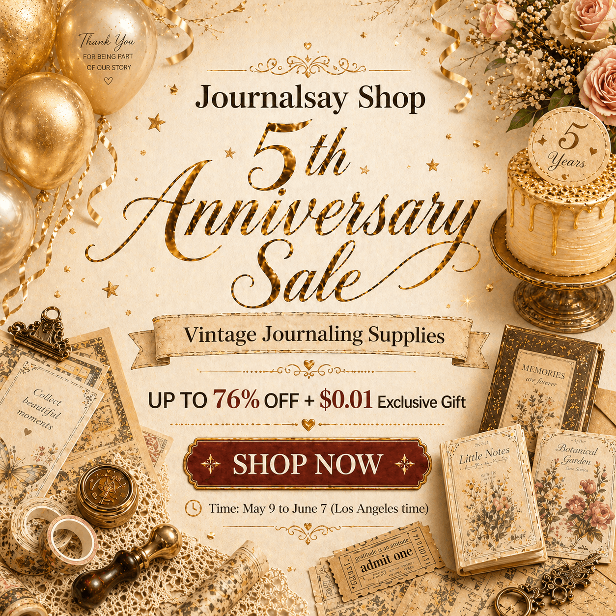 5th Anniversary Sale | Journalsay Focus on Journal Supplies