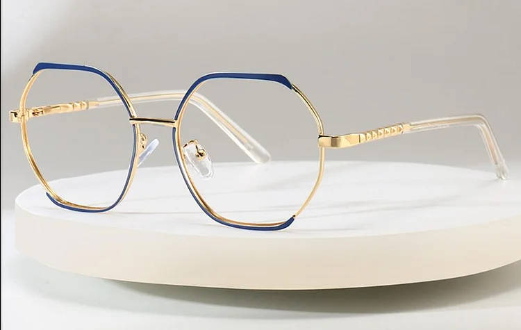Finished Myopia Glasses Women Men Vintage Polygon Square Blue Light ...