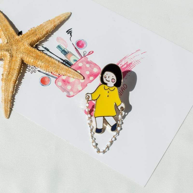 CARTOON LITTLE GIRL PINS (SET/3PCS)