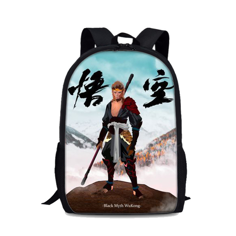 Black Myth Wukong Backpack for School Students Wukong Bookbag ...