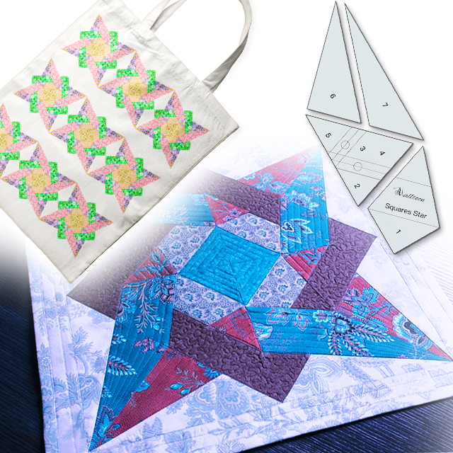 Patchwork Templates Squares Star 4 PCS