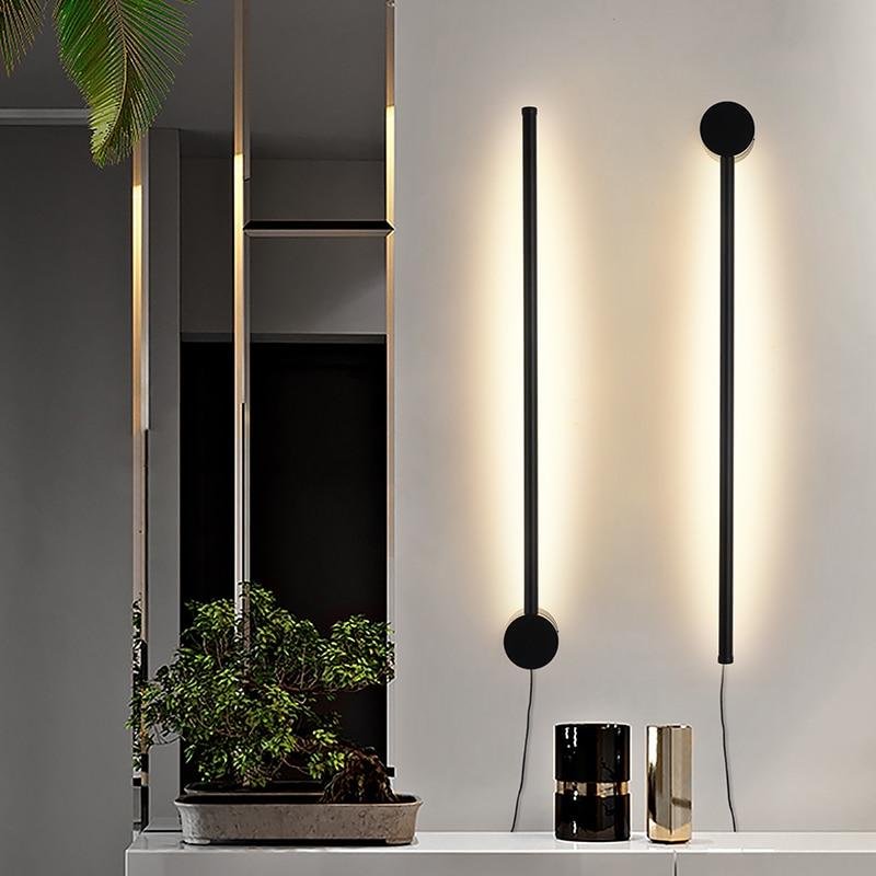 RGB Minimalist long strip LED wall lamps Modern living room bedroom ...
