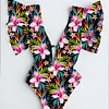 Sexy One Piece Swimwear Floral Deep-V Bathing Suit