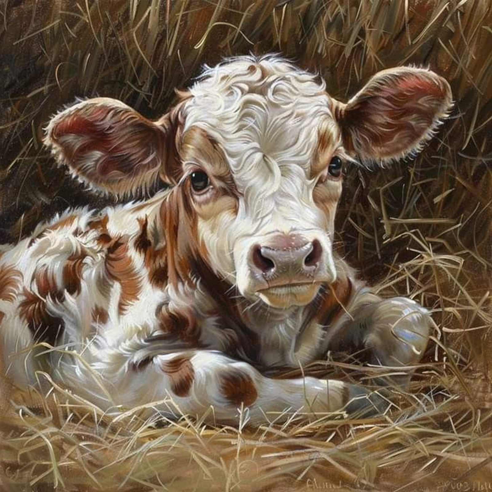 Cow - Full Round Drill Diamond Painting - 30*30CM(Canvas)
