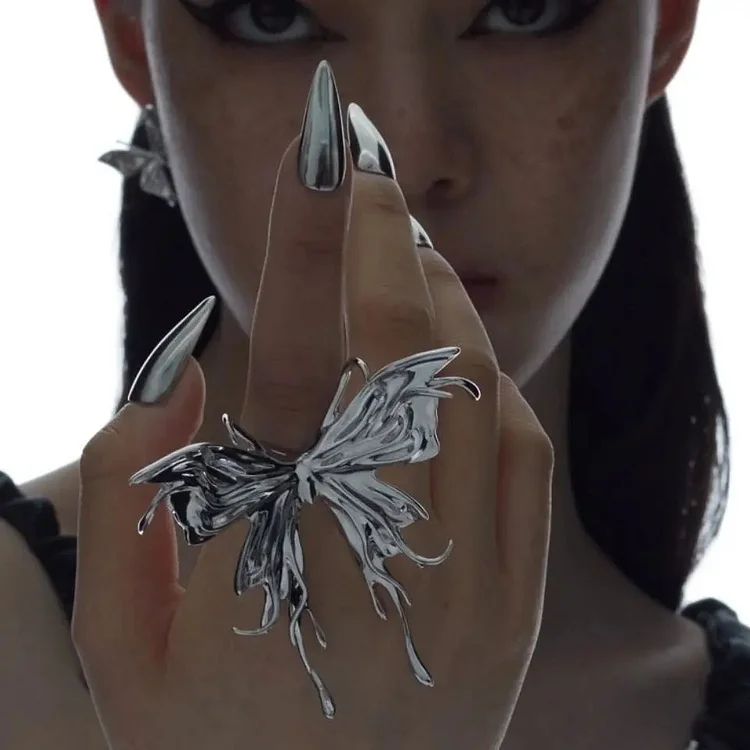 Melting Butterfly Cyberpunk Rings