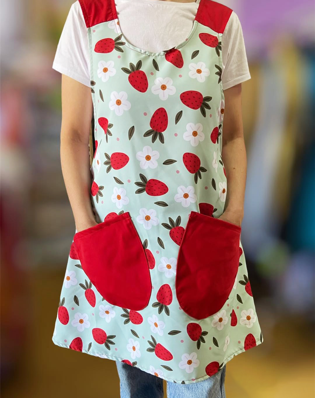 Strawberry Crush Cross Strap Apron
