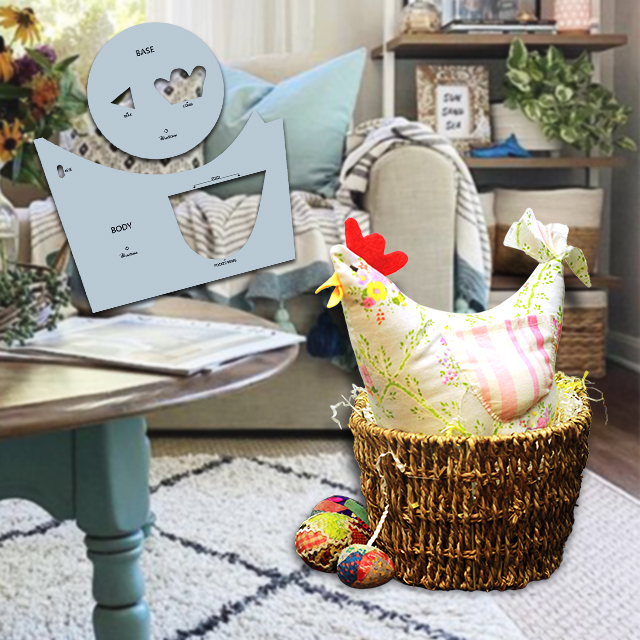 Cute Chicken Sewing Decor Template Set - With Instructions