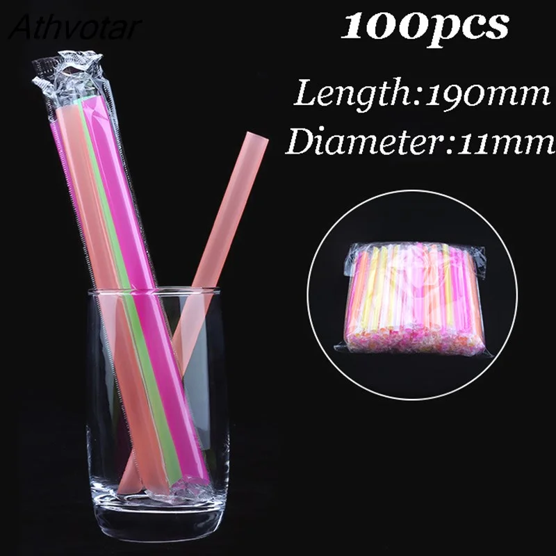 Athvotar Disposable Drinking Straw Multicolor PP Juice Bubble Boba Milk ...