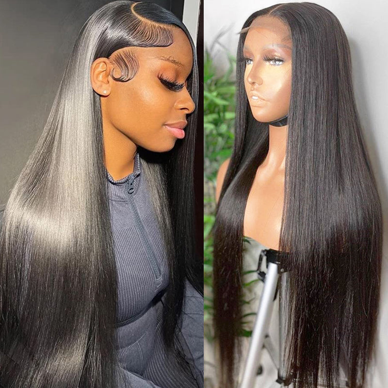 POP-upusa Bone Straight 5x5 HD Lace Closure Wig Glueless Virgin Human Hair