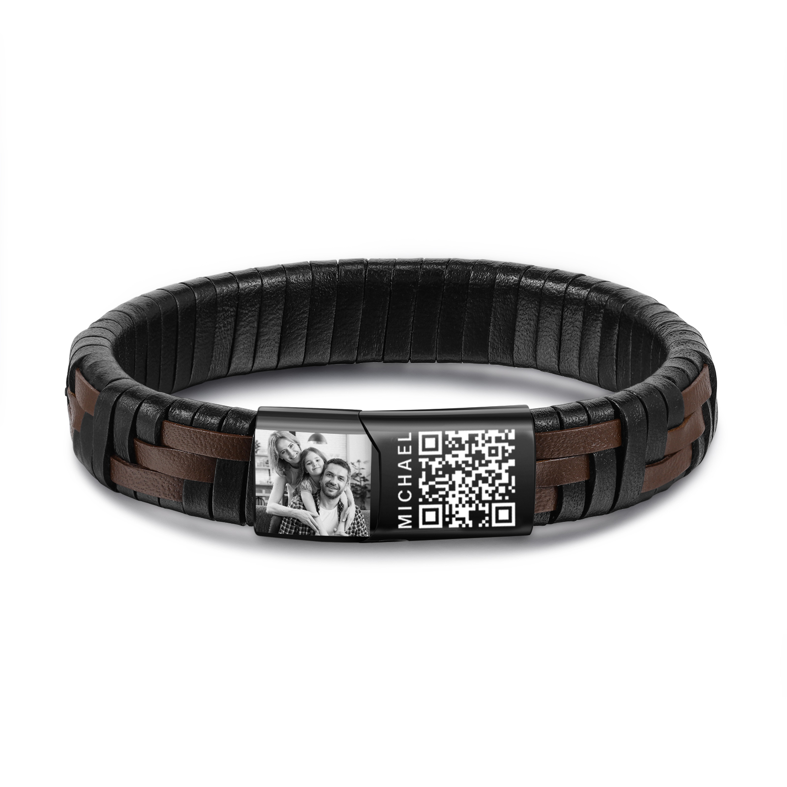 Personalized Carbon Fiber Energy Bracelet Gift Set, Custom Photo QR ...