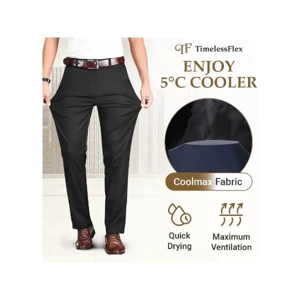 TimelessFlex - Men's High Stretch Straight Fit Pants, Lightweight Pants ...