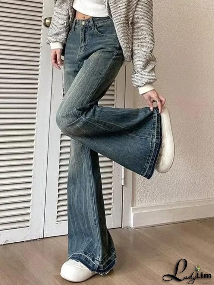 Vintage High Rise Flare Jeans - Ladylim