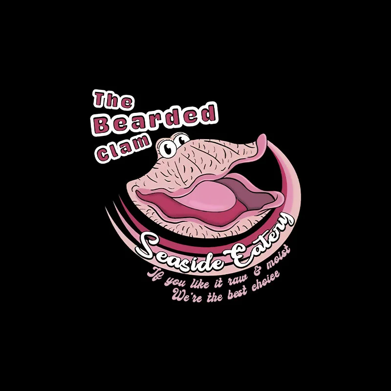 THE BEARDED CLAM Seaside Creature Black Print T-Shirt